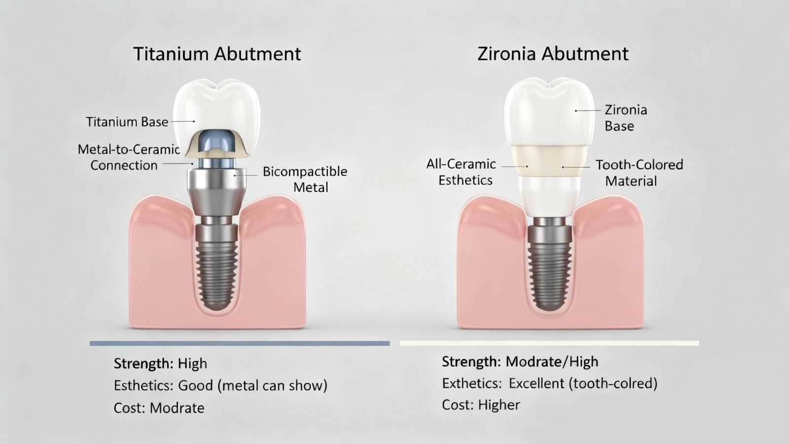 Titanium Abutments vs Zirconia Abutments: Which Is Better? - JH Medical Ti